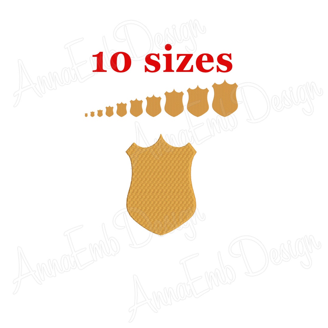 Shield Embroidery Design. Shield Silhouette. Shield Mini Embroidery ...