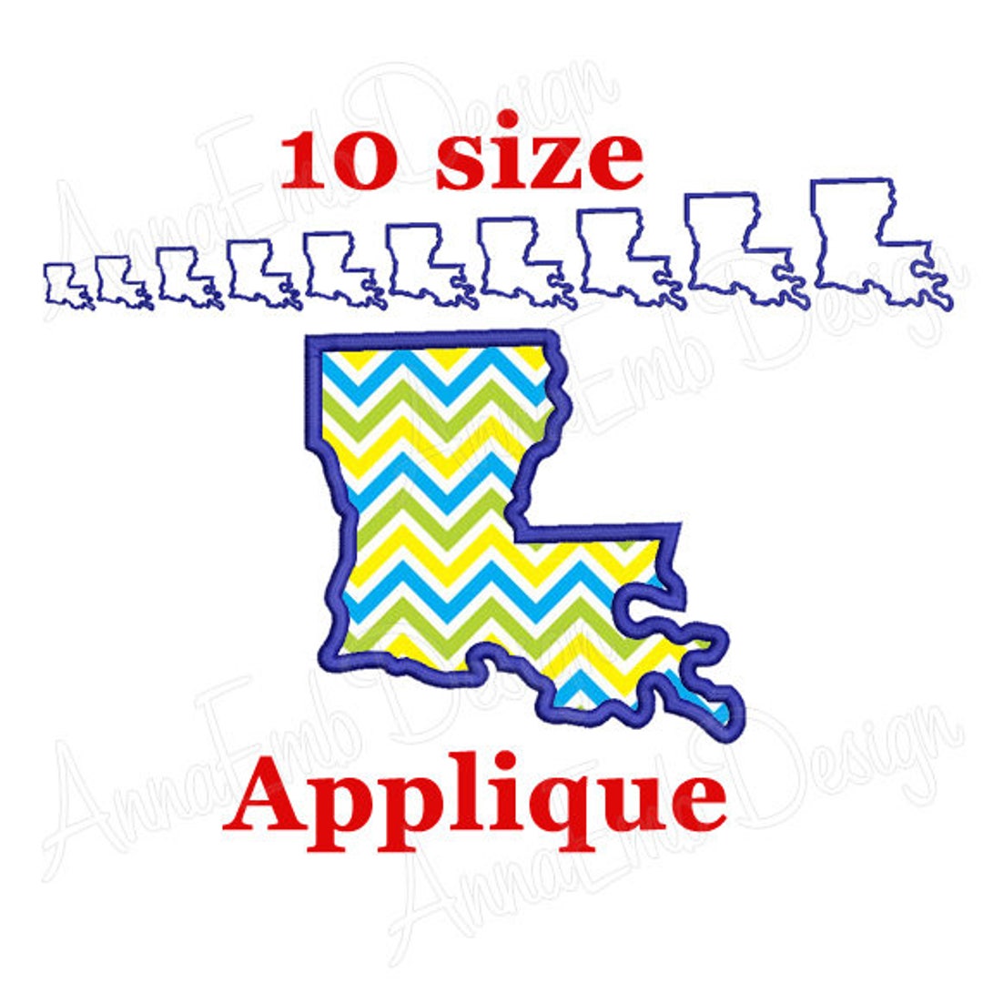 Louisiana State Applique Embroidery Design. State Applique Embroidery ...