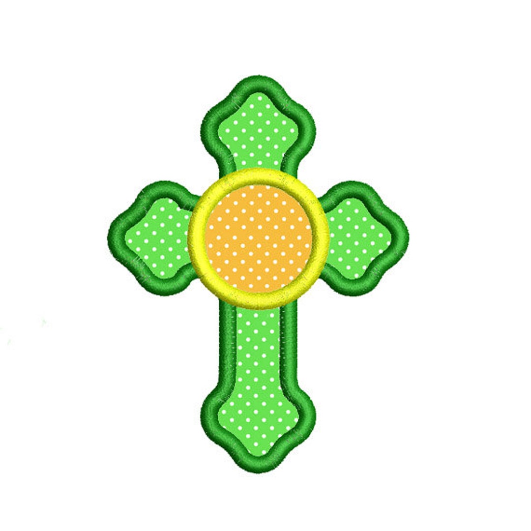 Cross Applique Embroidery Design. Cross Embroidery Design. Easter Cross ...