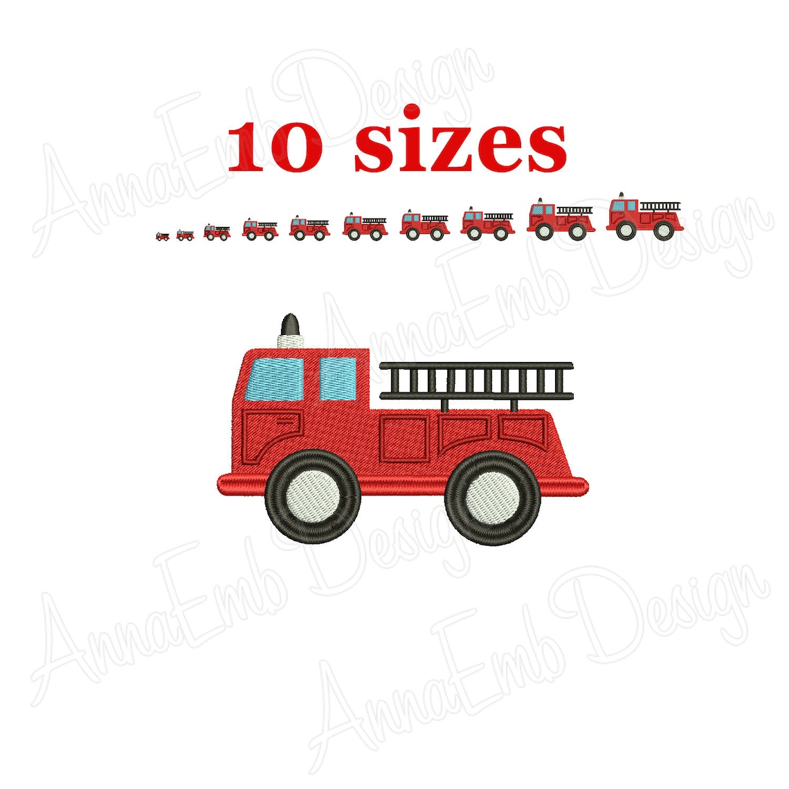 Fire Truck Embroidery Design. Mini Fire Truck. Fire Truck - Etsy