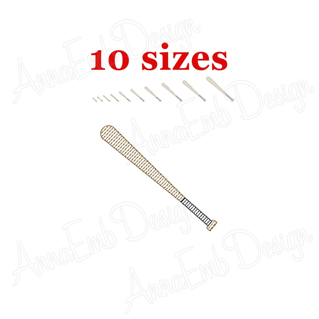 Baseball Sketch Embroidery Design. Mini Baseball Bat. Baseball Bat ...
