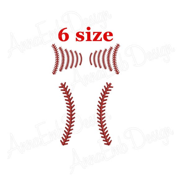 Baseball Laces embroidery design. Softball Laces embroidery | Etsy
