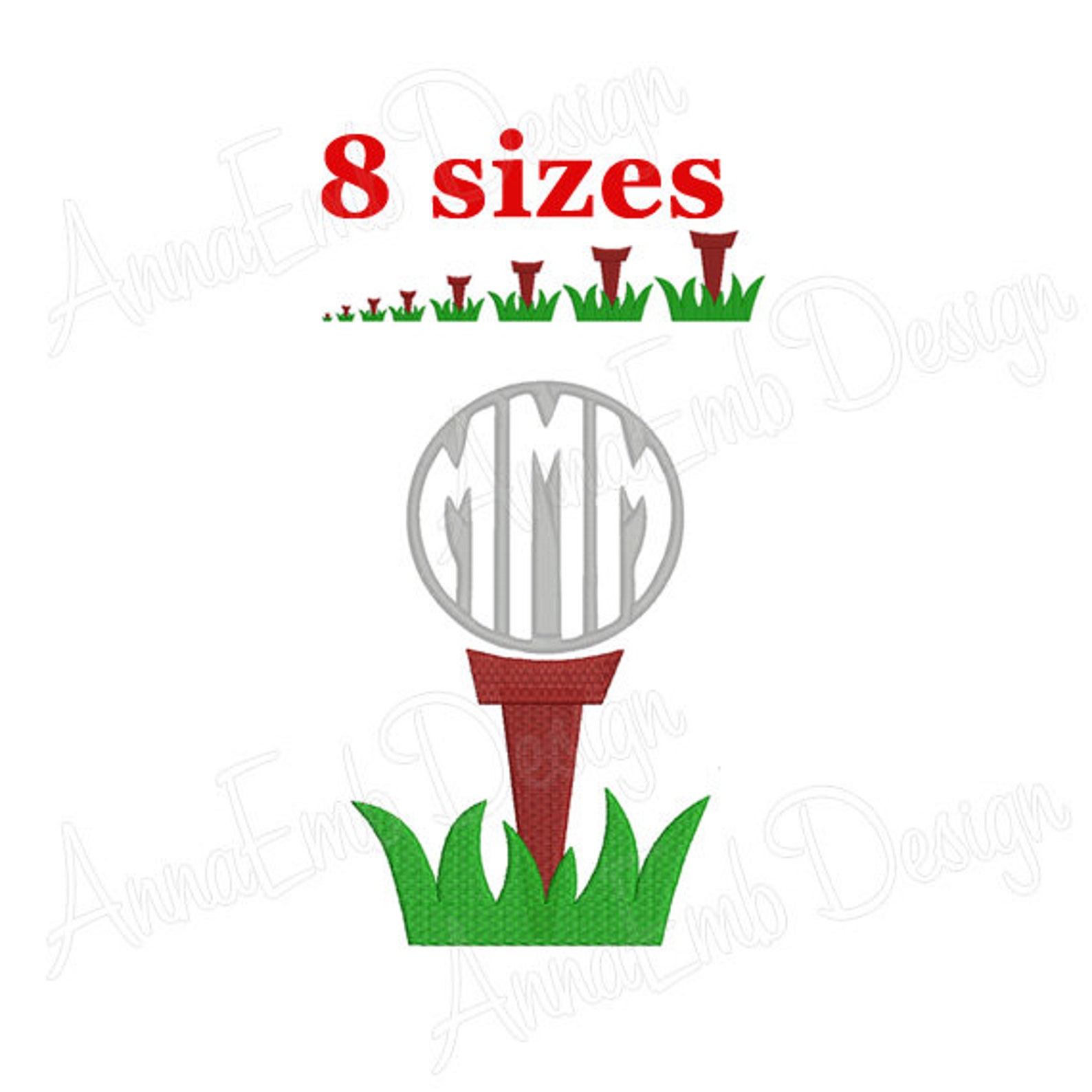 Golf Ball Monogram Embroidery Design. Golf Ball Embroidery. - Etsy