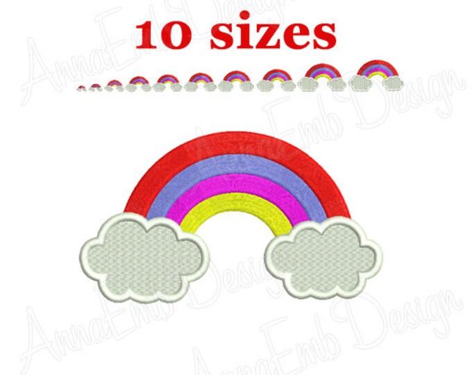 Rainbow Embroidery Design. Machine Embroidery Design. Rainbow - Etsy