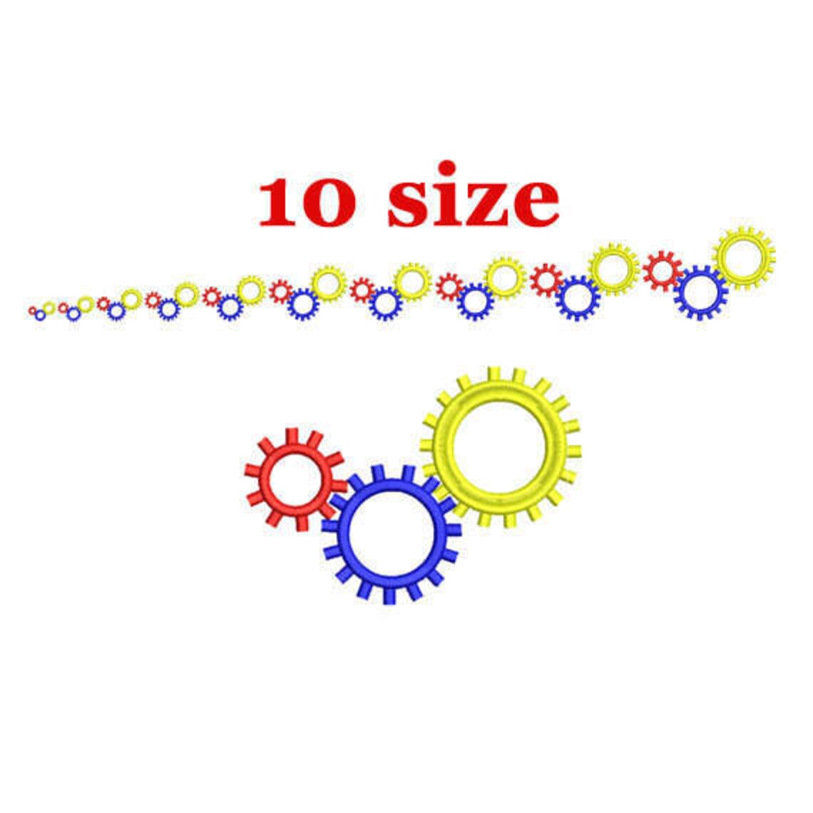 Gears Embroidery Design. Gear Cogwheel Embroidery Designs. | Etsy