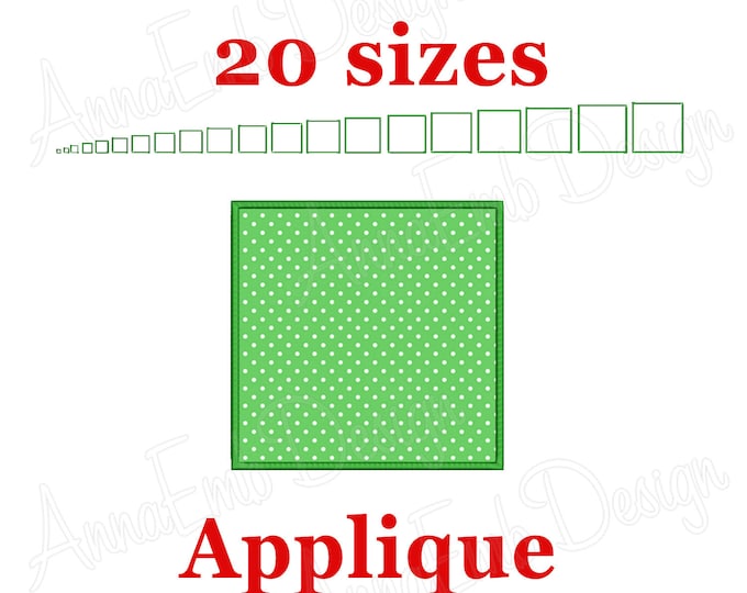 Square Applique Embroidery Design. Square Monogram Applique. Square ...