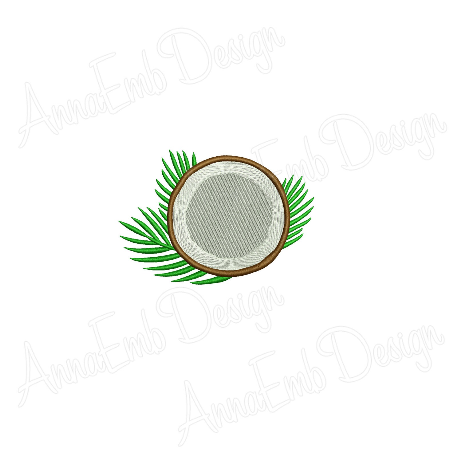 Tropical Coconut Embroidery Design. Coconut Mini. Machine Embroidery ...