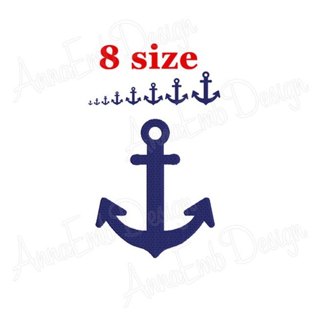 Anchor Embroidery Design. Mini Anchor Design. Anchor Silhouette. Summer ...