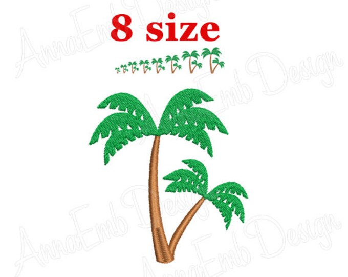 Palm Tree Embroidery Design. Palm Tree Silhouette. Palm Tree | Etsy