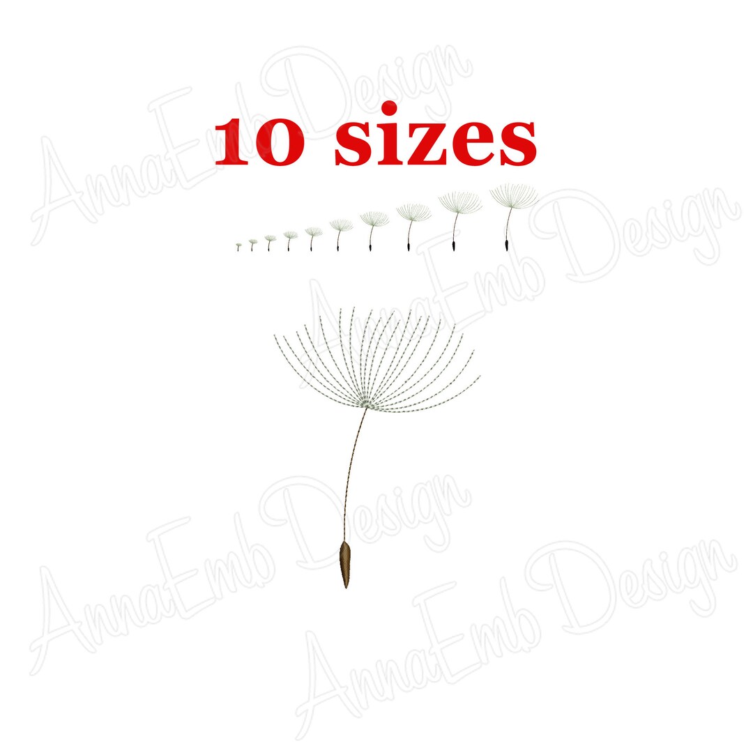 Dandelion Embroidery Design. Dandelion Machine Embroidery. Pattern ...