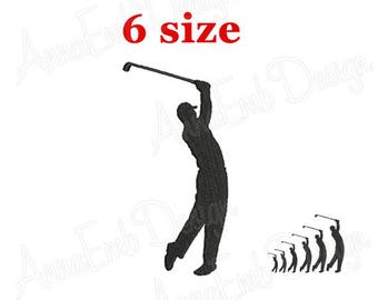 Golfer Silhouette Embroidery Designs Machine Instant Digital - Etsy