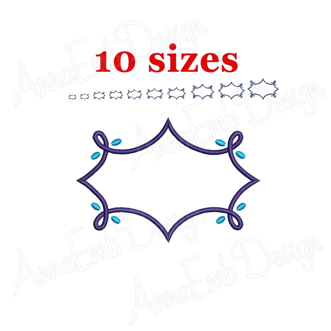 Monogram Border Embroidery Design. Frame Embroidery Design. Swirl ...