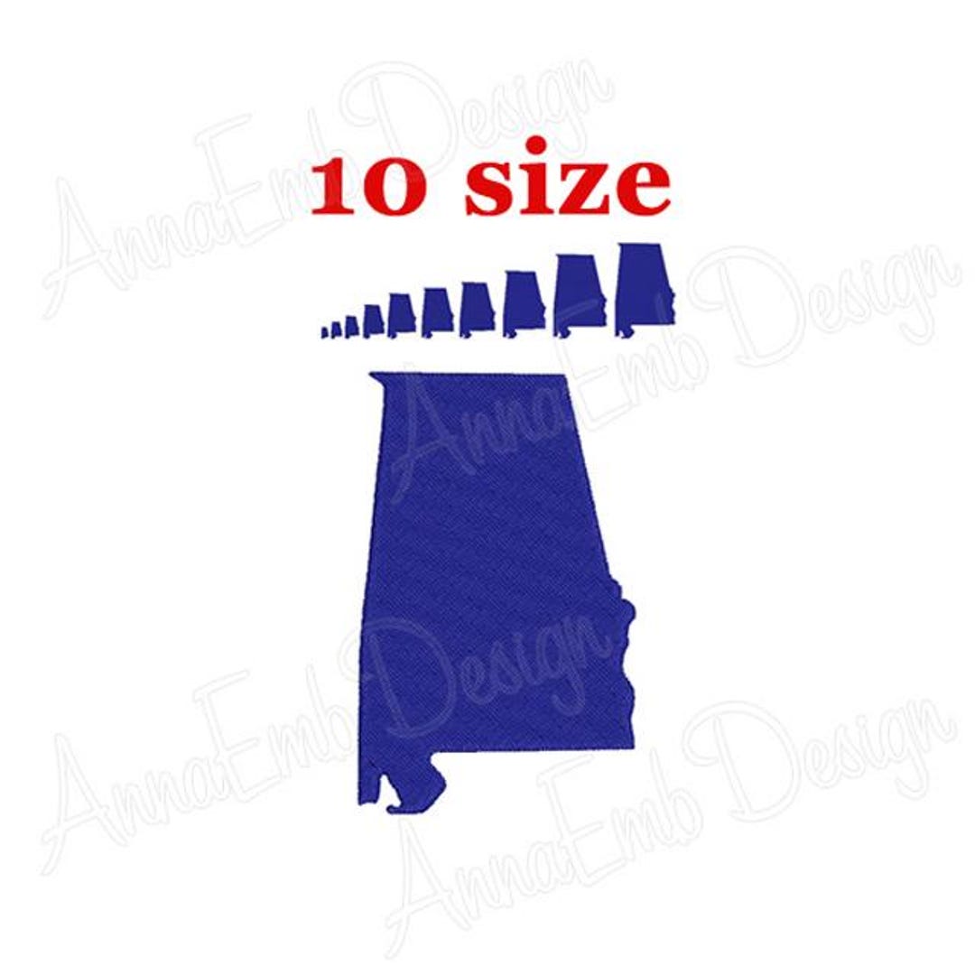 Alabama Embroidery Design. Alabama State Design. Machine Embroidery ...