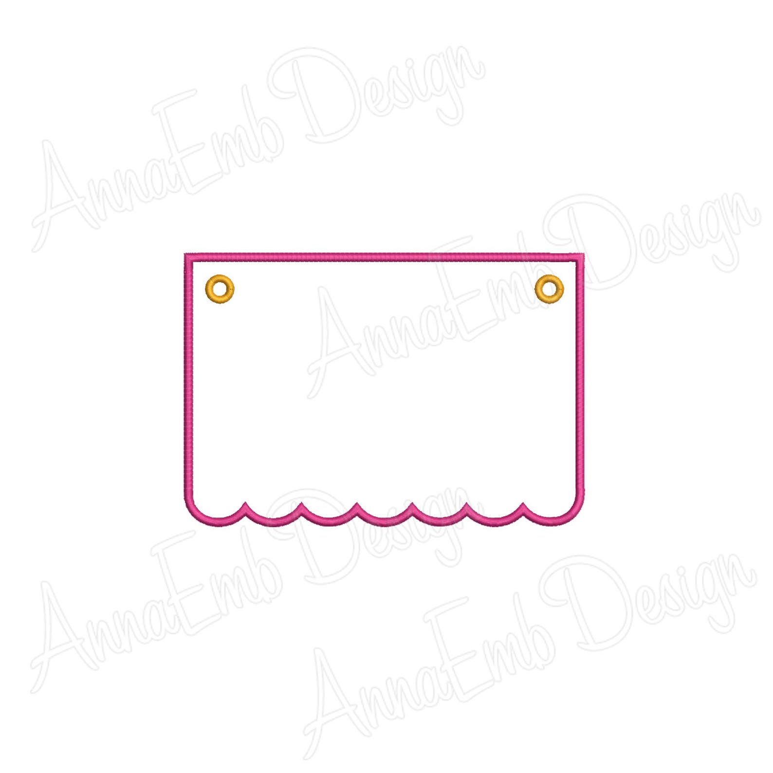 Scallop Banner Embroidery Design. Banner Applique Embroidery Design ...