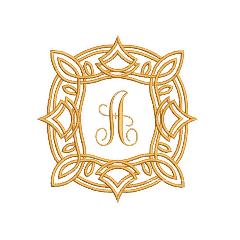 Monogram Border Embroidery Design. Frame Border Embroidery - Etsy UK