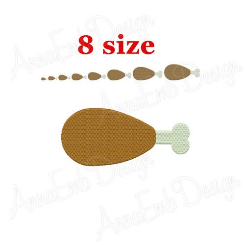Turkey Leg Embroidery Design. Thanksgiving Turkey Leg - Etsy