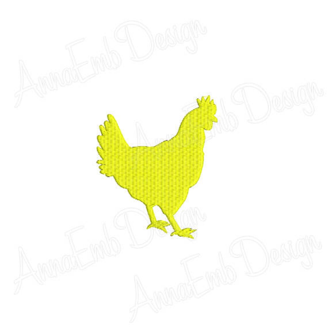 Hen Embroidery Design. Hen Silhouette. Mini Hen Embroidery. - Etsy
