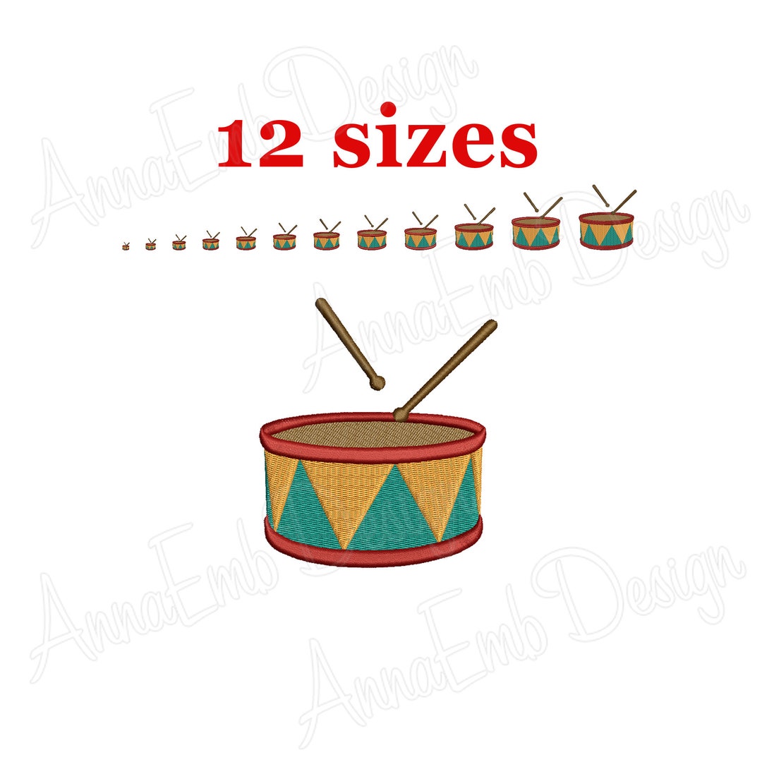Drum Embroidery Design. Drum Silhouette. Drum Mini Embroidery. Bongo ...