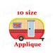 Camper Trailer Applique Embroidery. Camping Trailer Embroidery Design ...