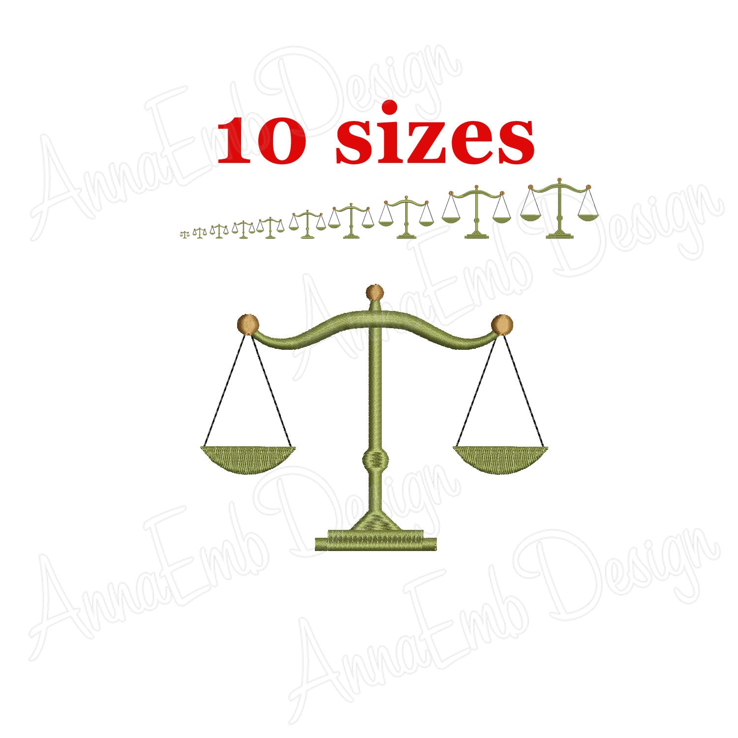 Scales of Justice Embroidery Design. Scales of Justice Mini - Etsy