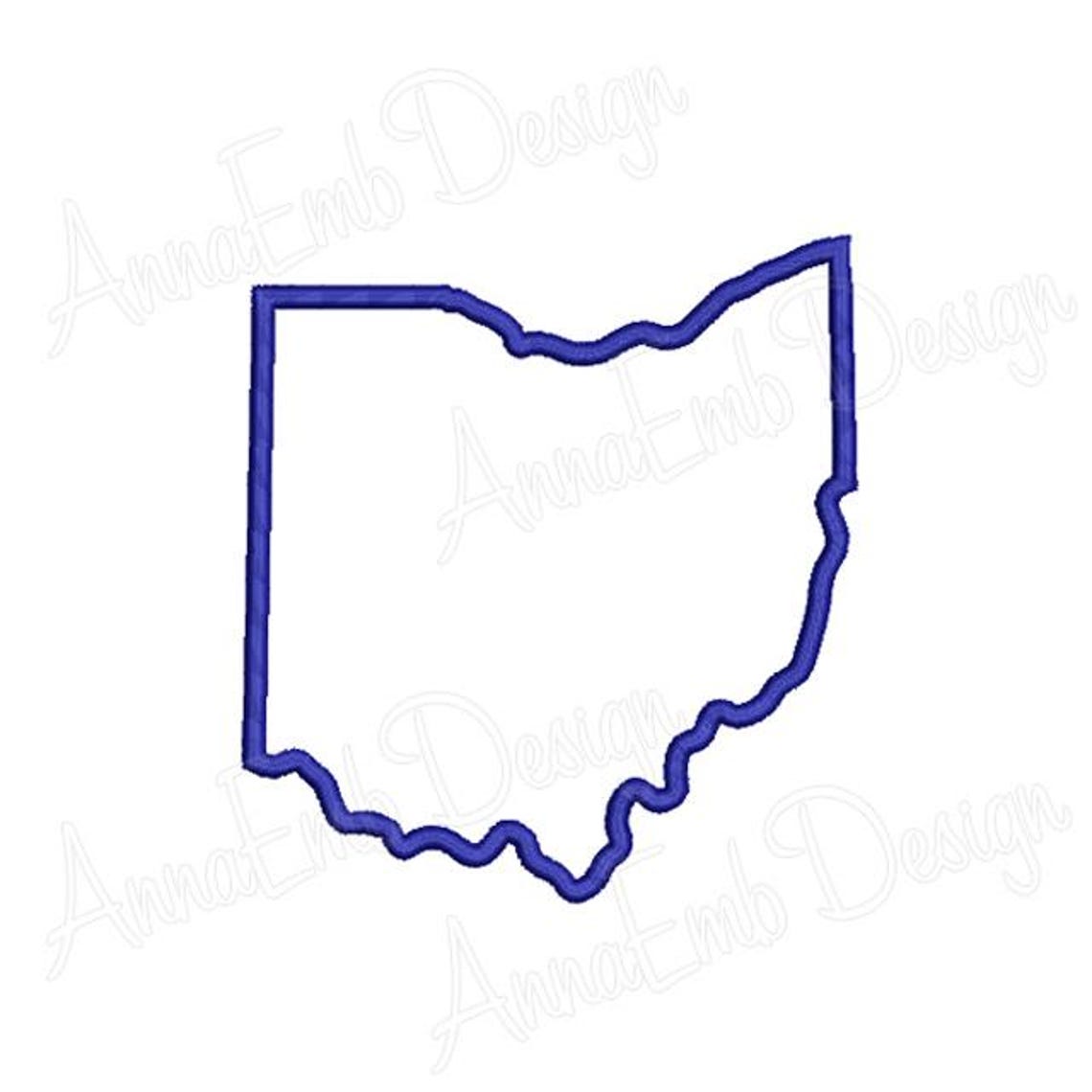 Ohio State Applique Embroidery Design. State Applique Embroidery Design ...