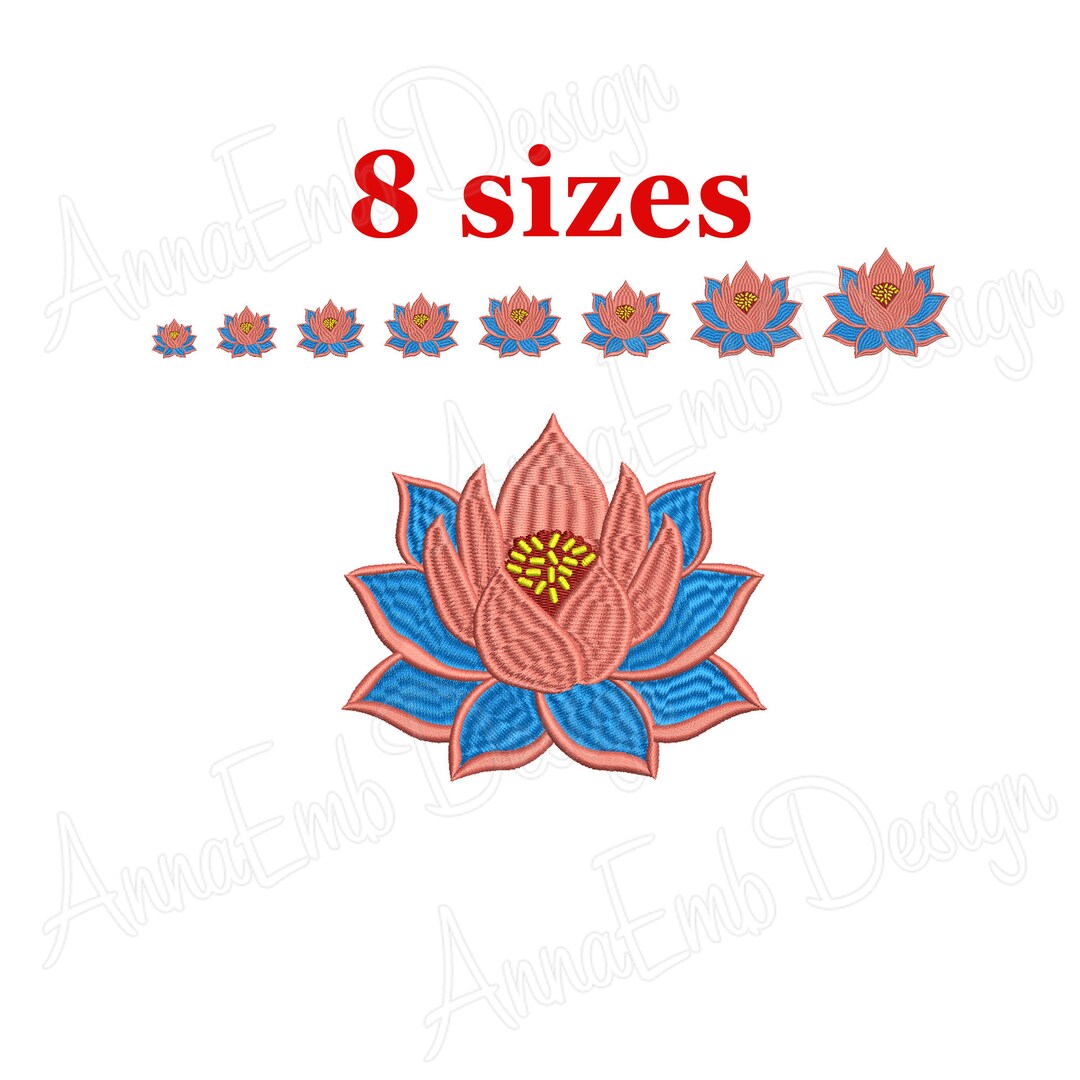 Lotus Flower Embroidery Design. Machine Embroidery Design. Mini Lotus ...