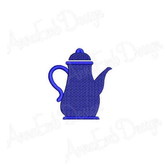 Coffee Pot Embroidery Design. Teapot Embroidery Design. Coffee - Etsy
