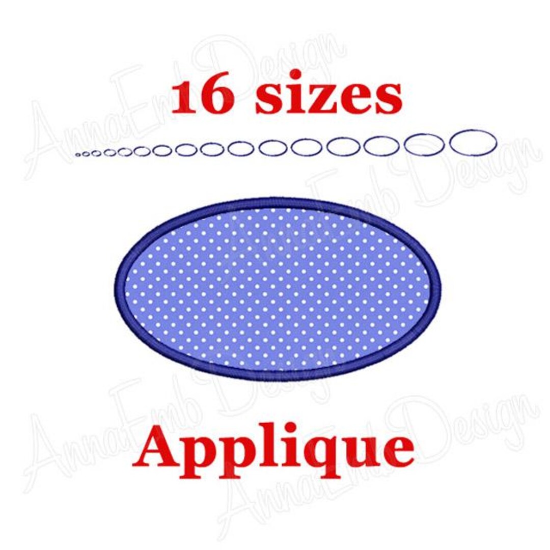 Oval Applique Embroidery Design. Oval Monogram Applique. Oval Mini ...