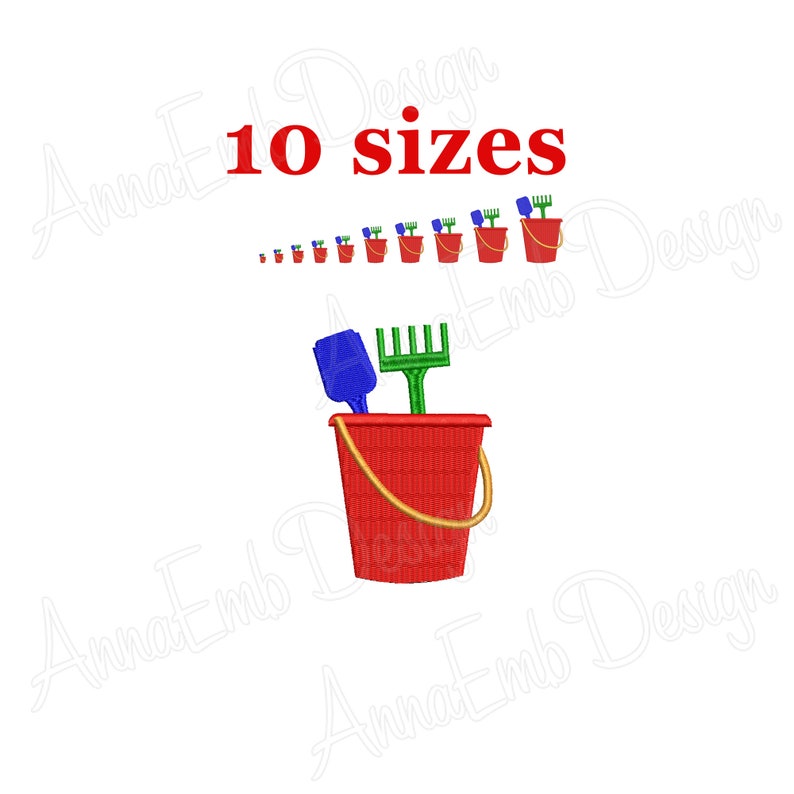 Sand Bucket Embroidery Design. Sand Pail Bucket. Beach Bucket ...