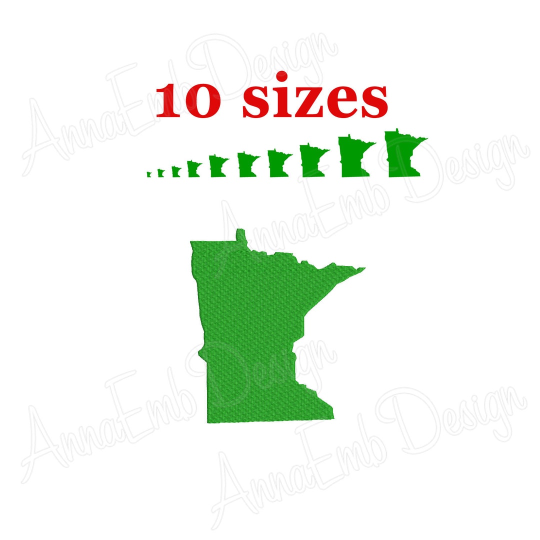 Minnesota Embroidery Design. Minnesota State Design. Machine Embroidery ...