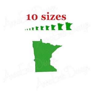 Minnesota Embroidery Design. Minnesota State Design. Machine Embroidery ...