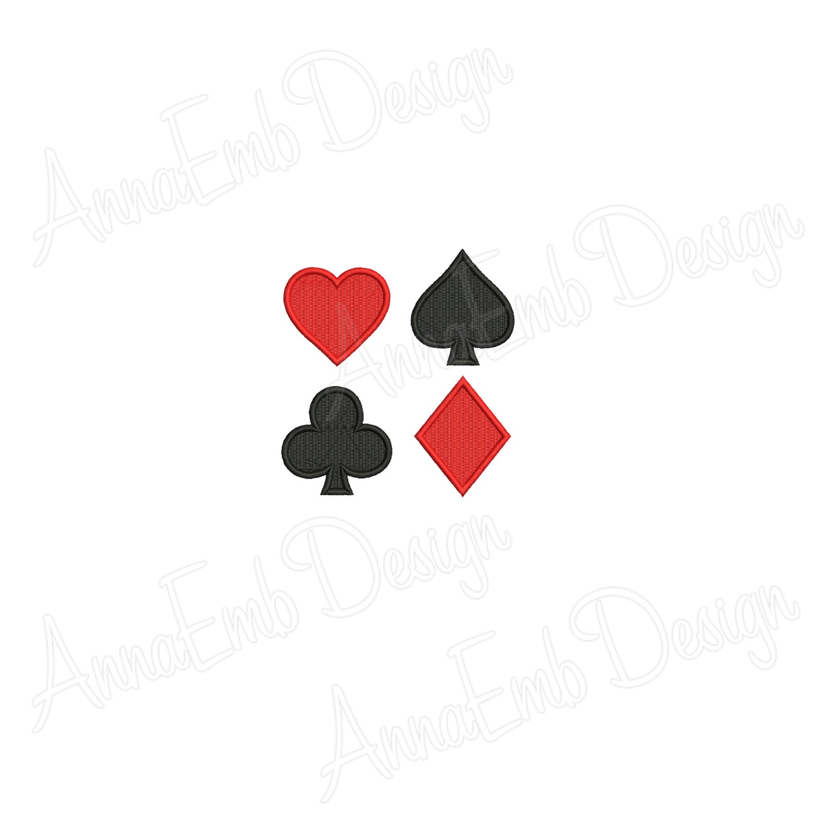 Card Suits Embroidery Design. Card Suits Silhouette Card Suits Mini ...