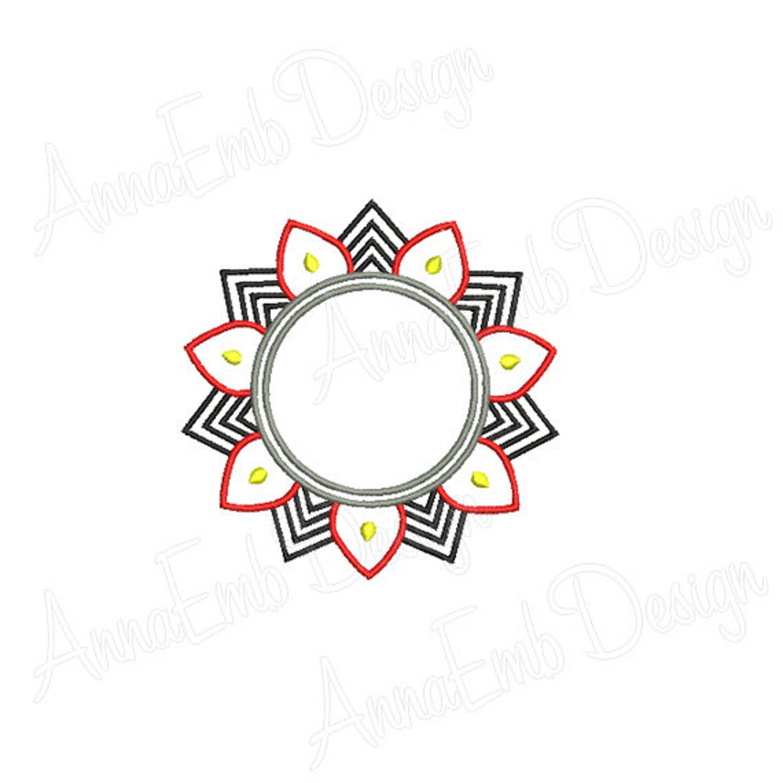 Flower Monogram Border Embroidery Design. Frame Border - Etsy