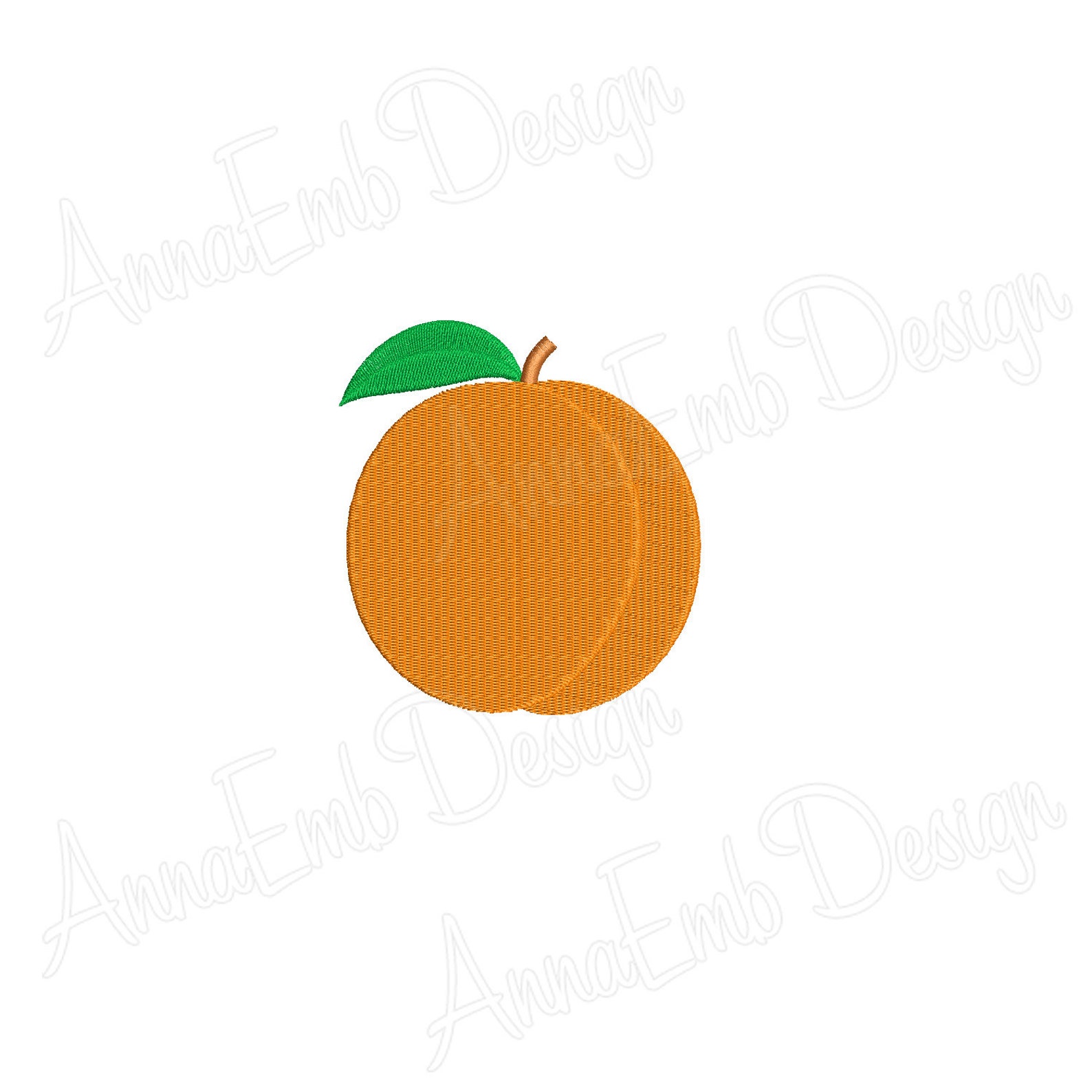 Peach Embroidery Design. Peach Mini Embroidery. Fruit Embroidery Design ...