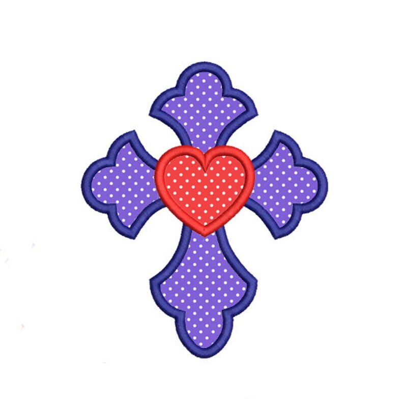 Cross Applique Embroidery Design. Cross Embroidery Design. | Etsy