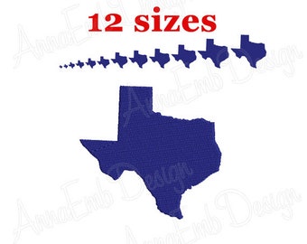 State of Texas Embroidery Design Texas Machine Embroidery - Etsy
