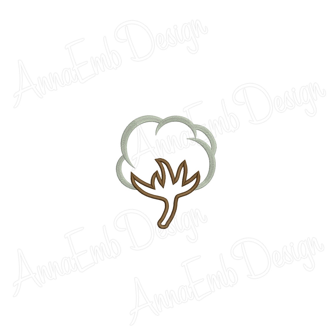 Cotton Ball Applique Embroidery Design. Cotton Plant Design. Cotton ...