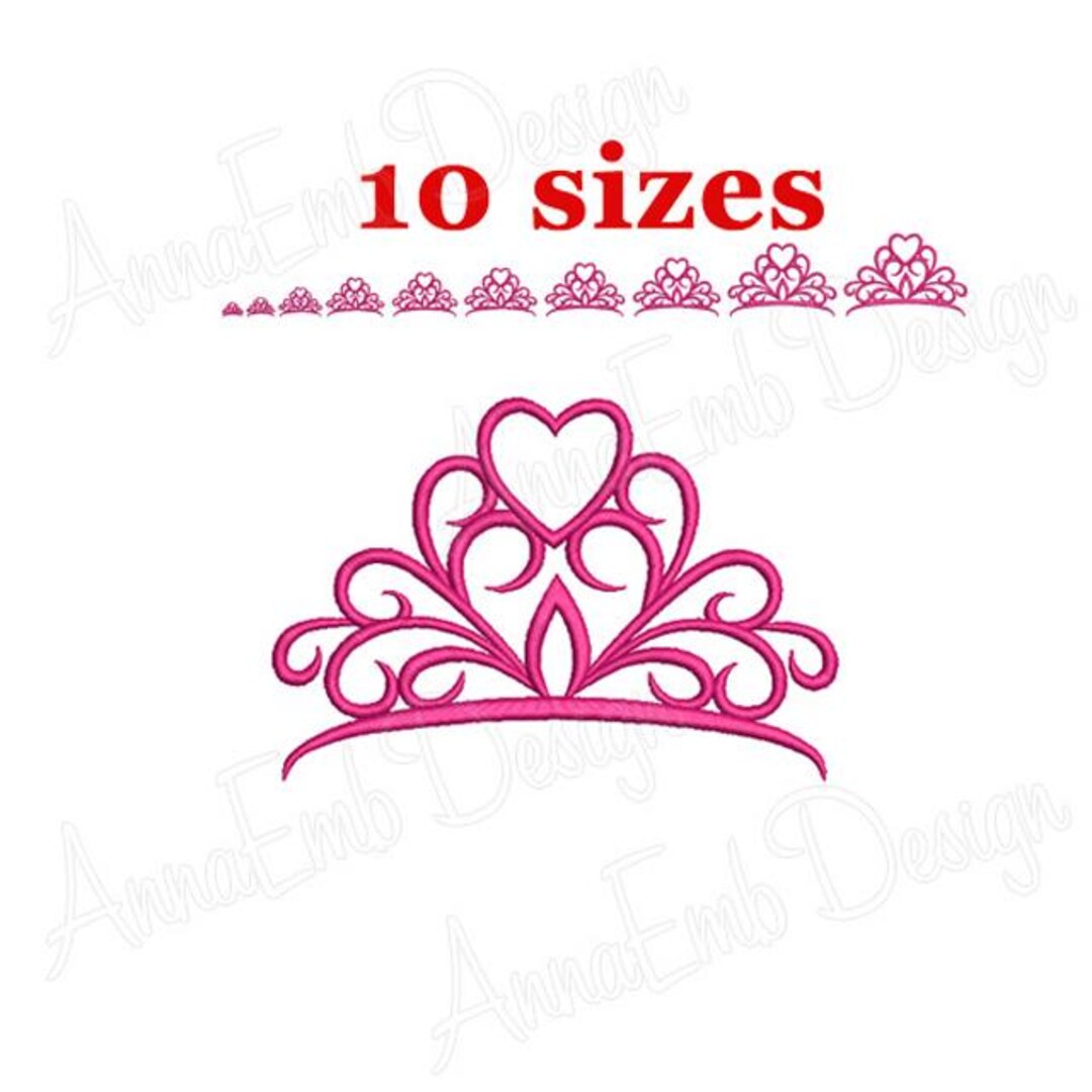 Princess Tiara Embroidery Design. Tiara Mini. Machine Embroidery Design ...