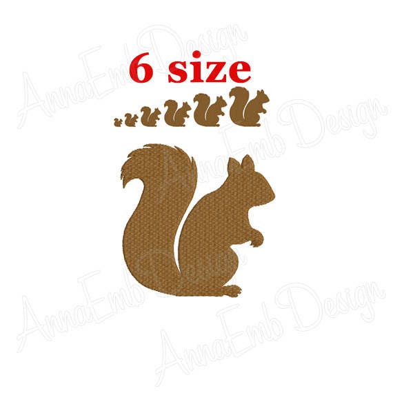 Squirrel Embroidery Design. Squirrel Silhouette. Squirrel Mini | Etsy