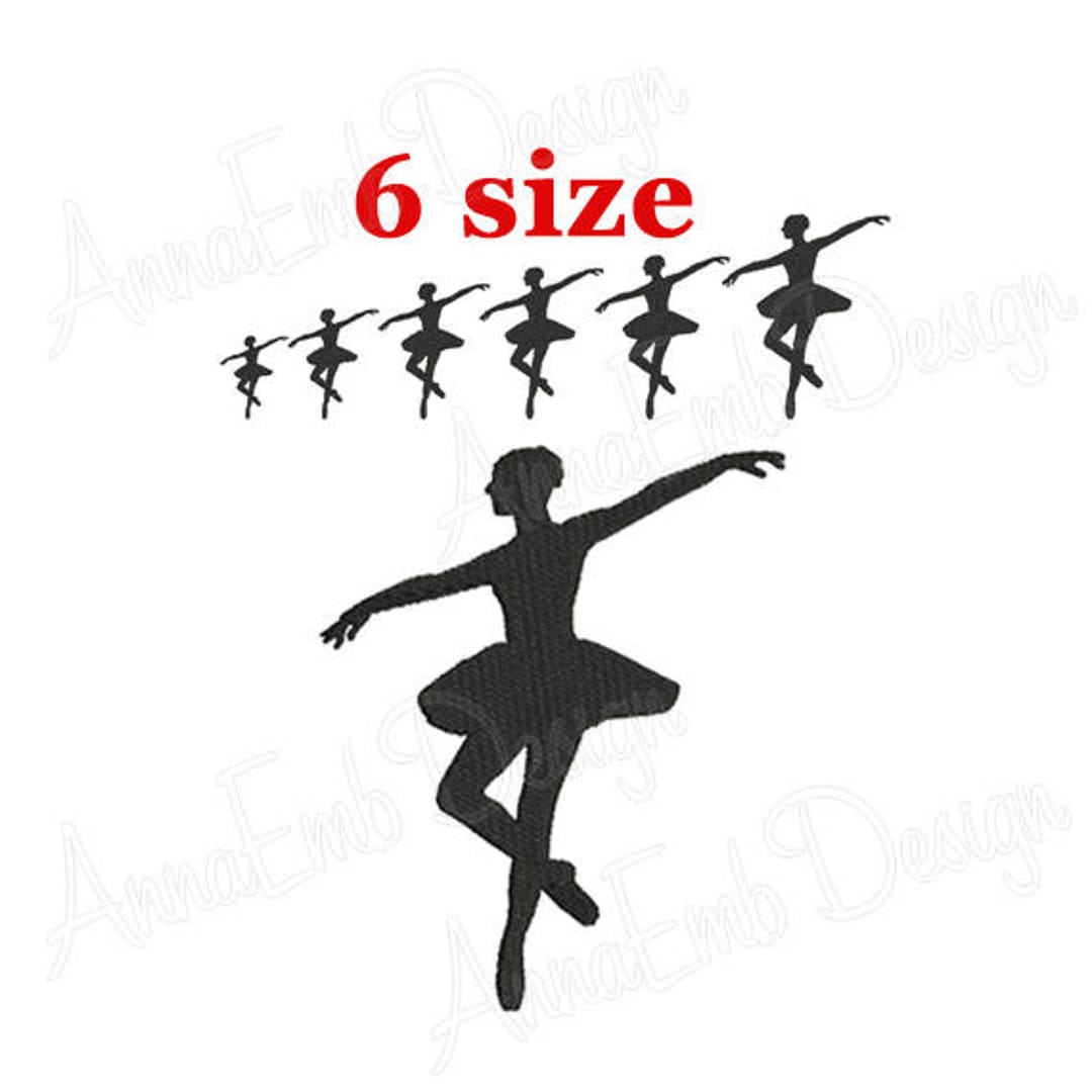 Ballerina Embroidery Design. Ballerina Silhouette. Dancer Embroidery ...