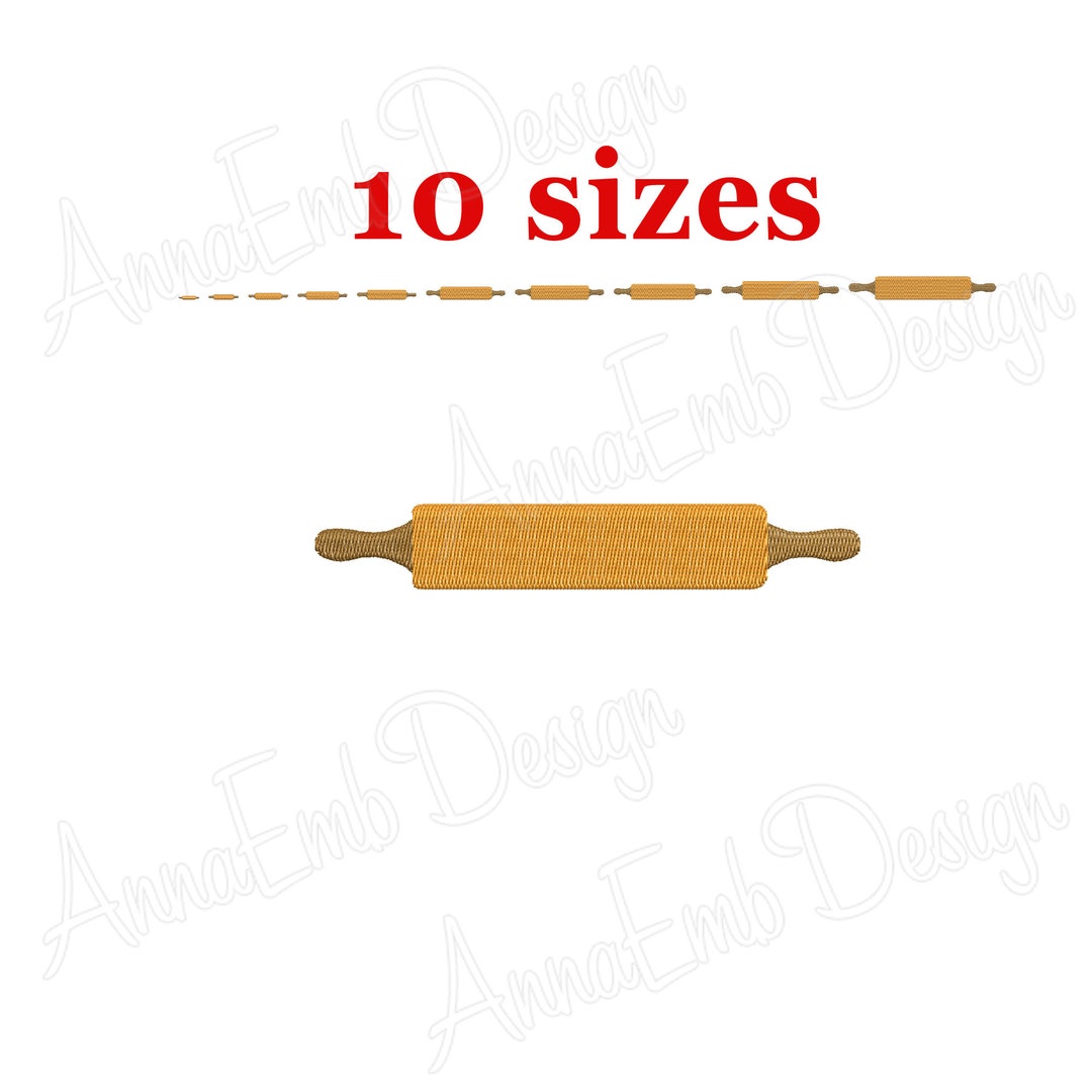 Rolling Pin Embroidery Design. Kitchen Utensils Embroidery Design. Mini ...