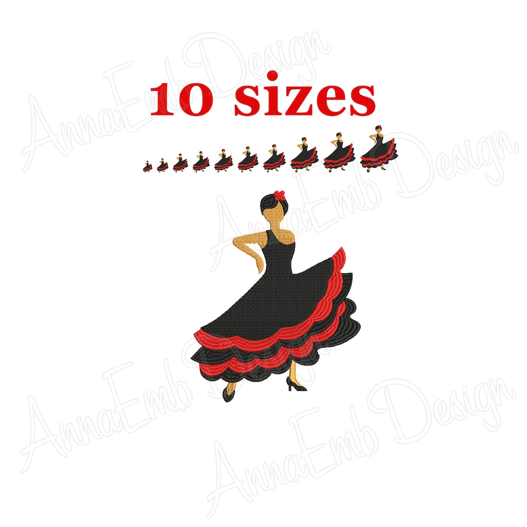 Dancer Embroidery Design. Woman Embroidery Design. Dancer Silhouette ...