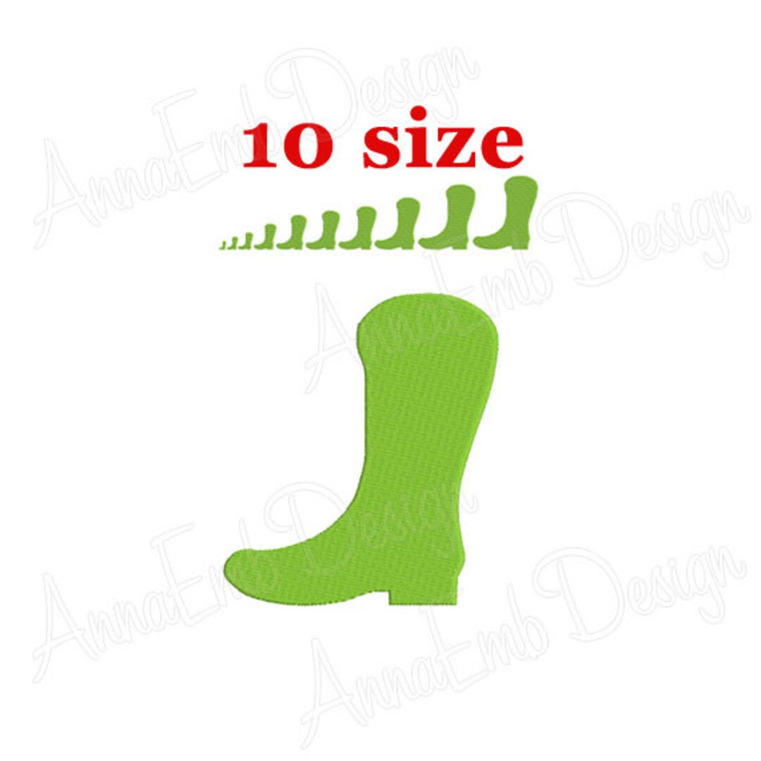 Cowboy Boot Embroidery Design. Garden Boot. Machine Embroidery Design ...