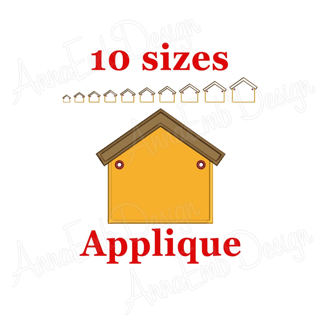 House Banner Embroidery Design. House Applique Embroidery Design ...