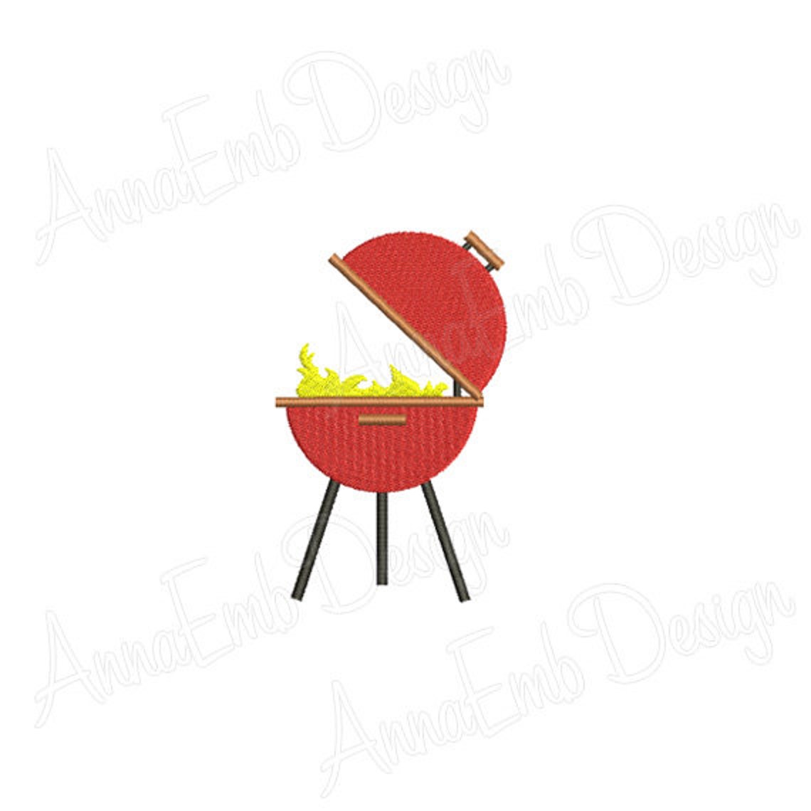 Barbecue Embroidery Design. Barbecue Silhouette Embroidery. - Etsy