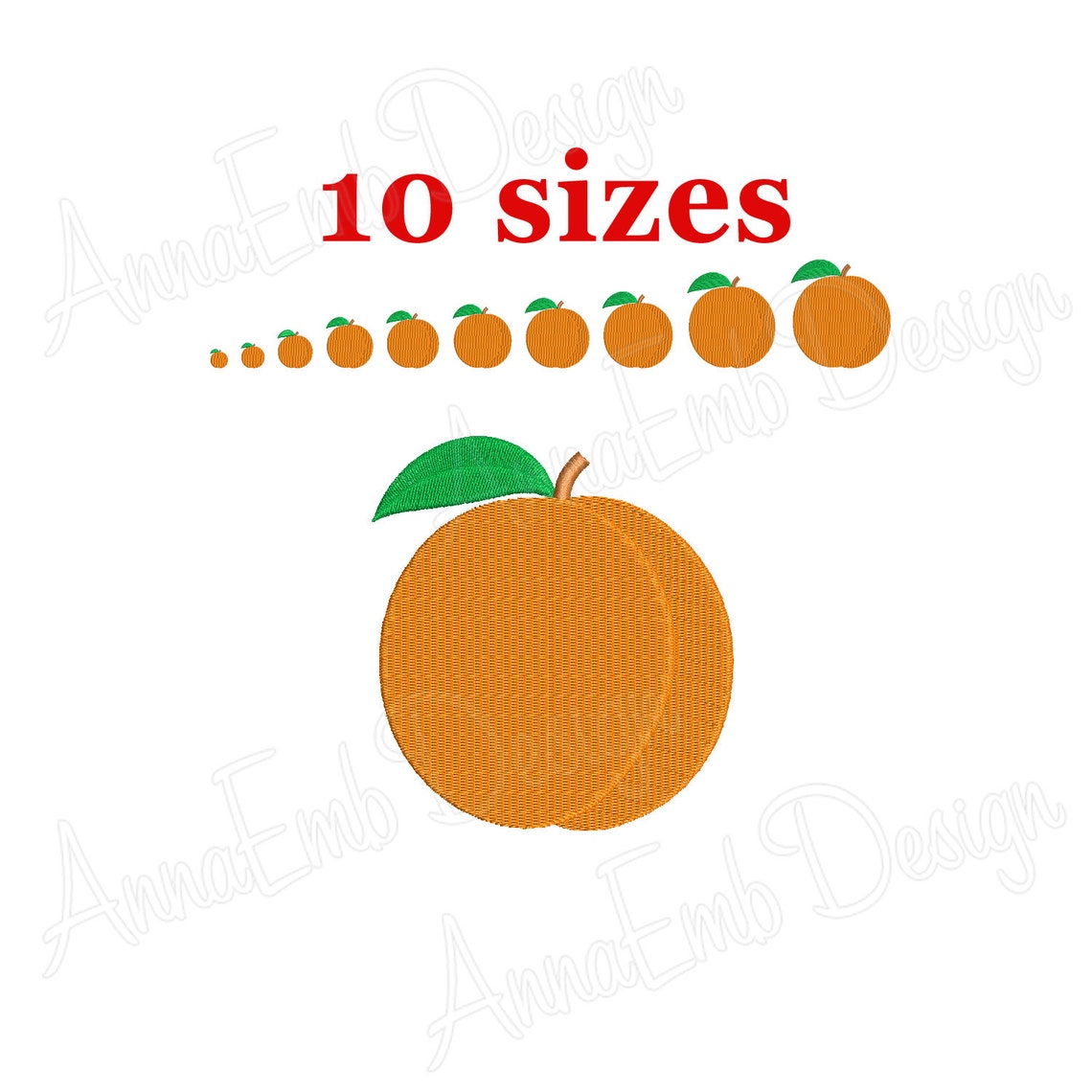 Peach Embroidery Design. Peach Mini Embroidery. Fruit Embroidery Design ...