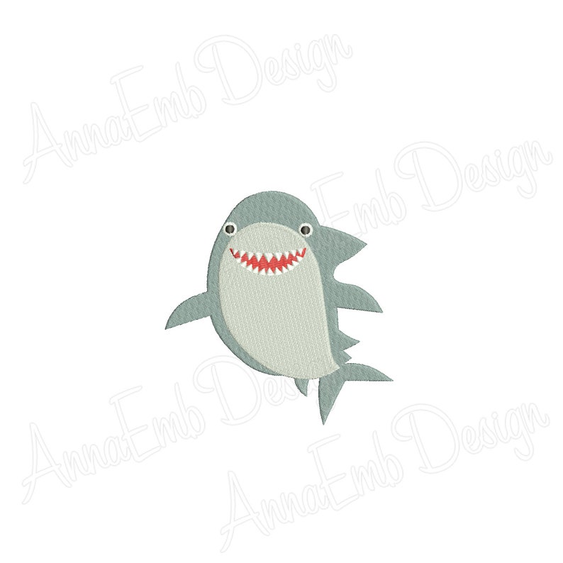 Shark Embroidery Design. Shark Silhouette. Mini Shark Embroidery Design ...