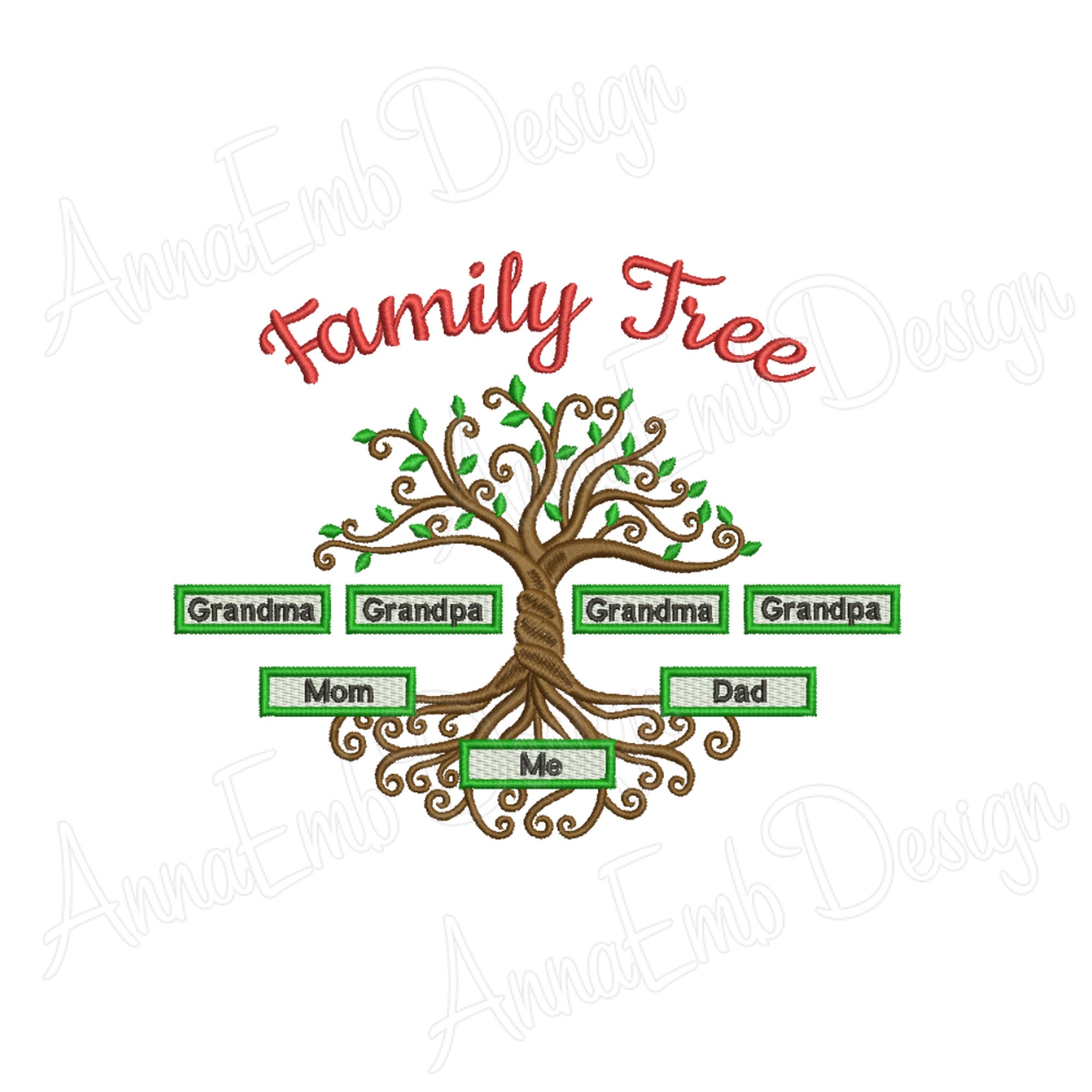 Family Tree Embroidery Design. Tree of Life Embroidery Design. Machine ...