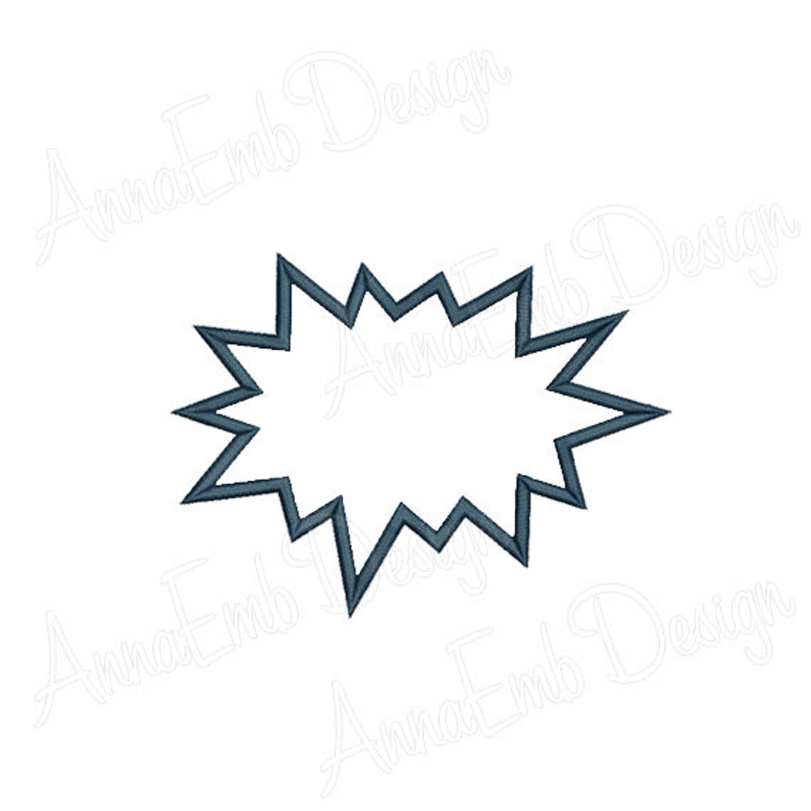 Action Bubble Applique Embroidery Design. Wham Bubble Applique - Etsy