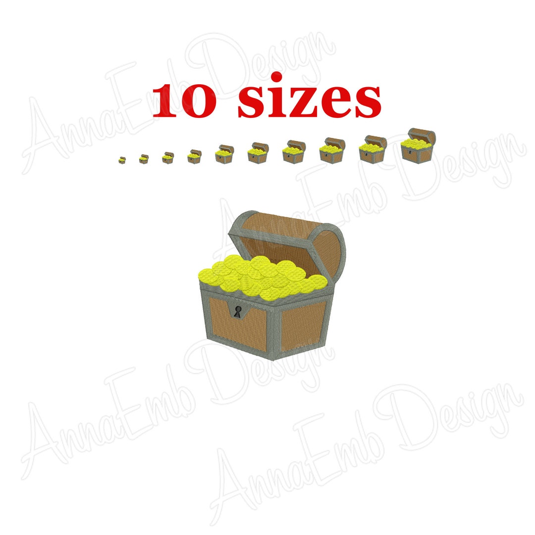 Treasure Chest Embroidery Design. Machine Embroidery Design. Treasure ...